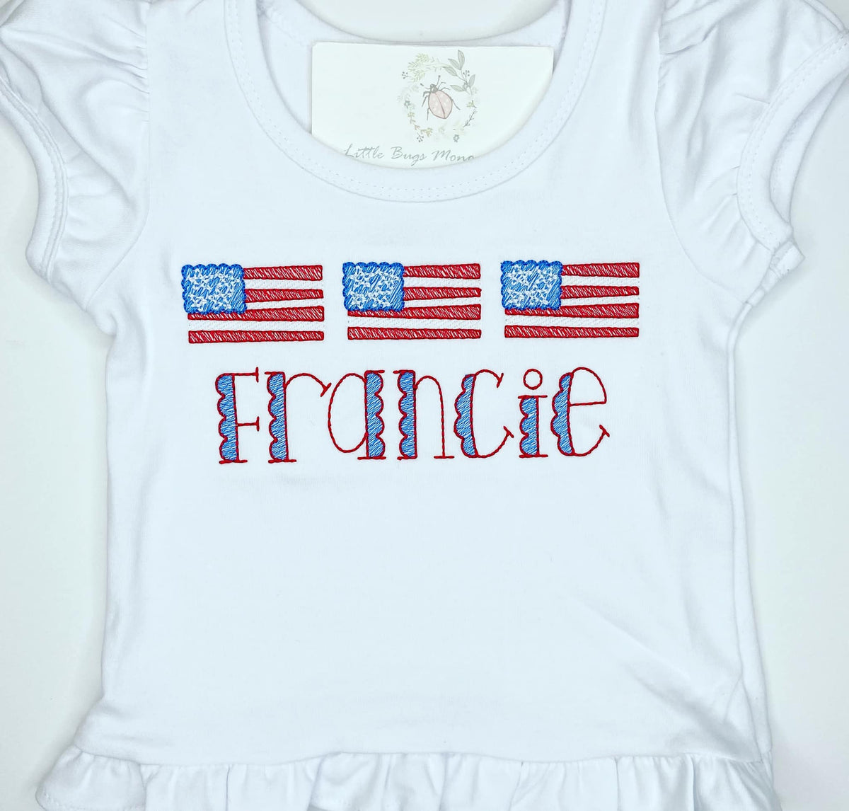 Scallop American Flag Trio Ruffle Shirt – littlebugsmonograms